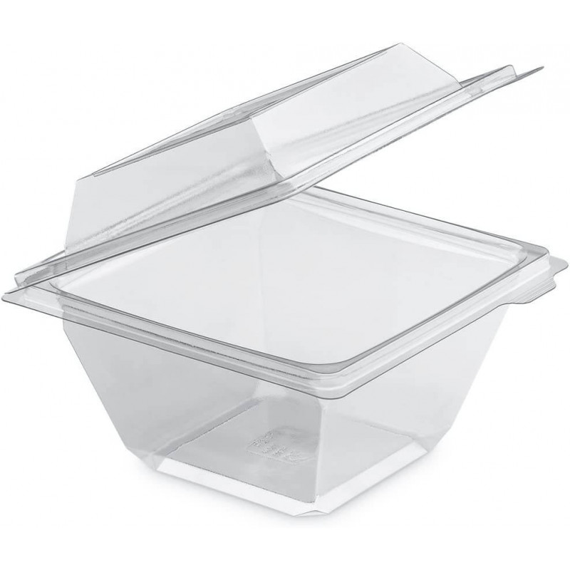 Envase Freshipack FR750 rPET Cuadrado Tapa Bisagra 750ml | EnvasesAlimentarios.es